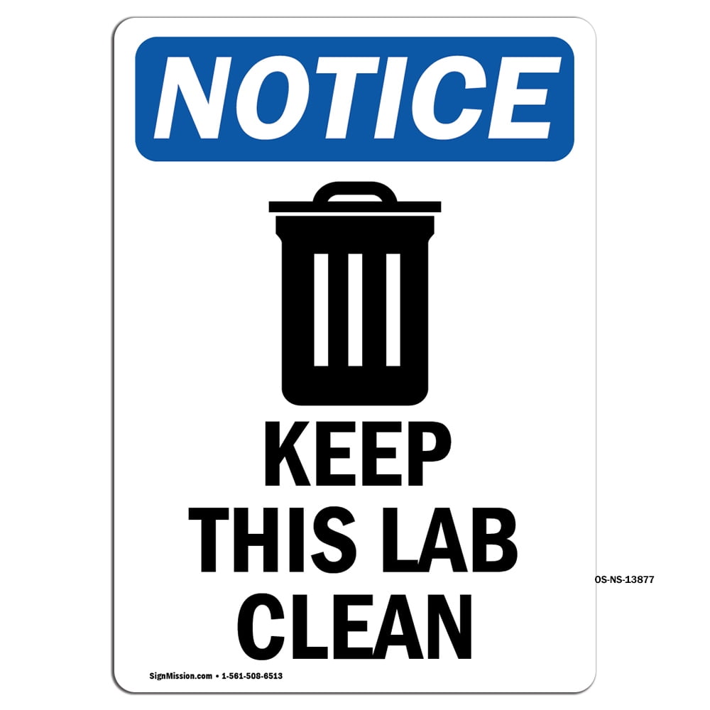 OSHA Notice Signs - Keep This Lab Clean Sign With Symbol | Decal ...