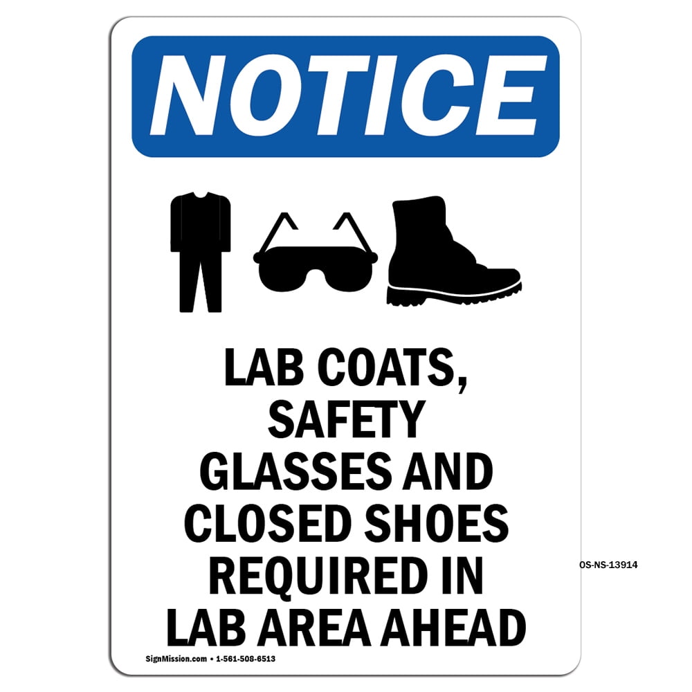 OSHA Notice Signs - Lab Coats Safety Sign With Symbol | Decal | Protect ...