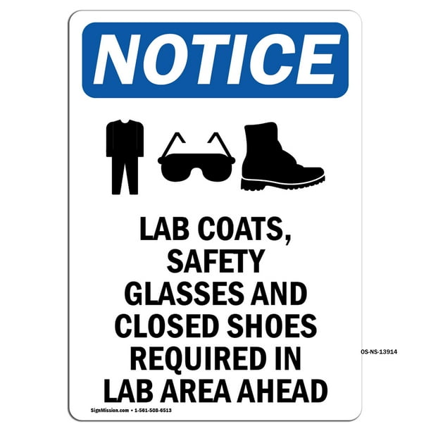 OSHA Notice Signs - Lab Coats Safety Sign With Symbol | Decal | Protect ...
