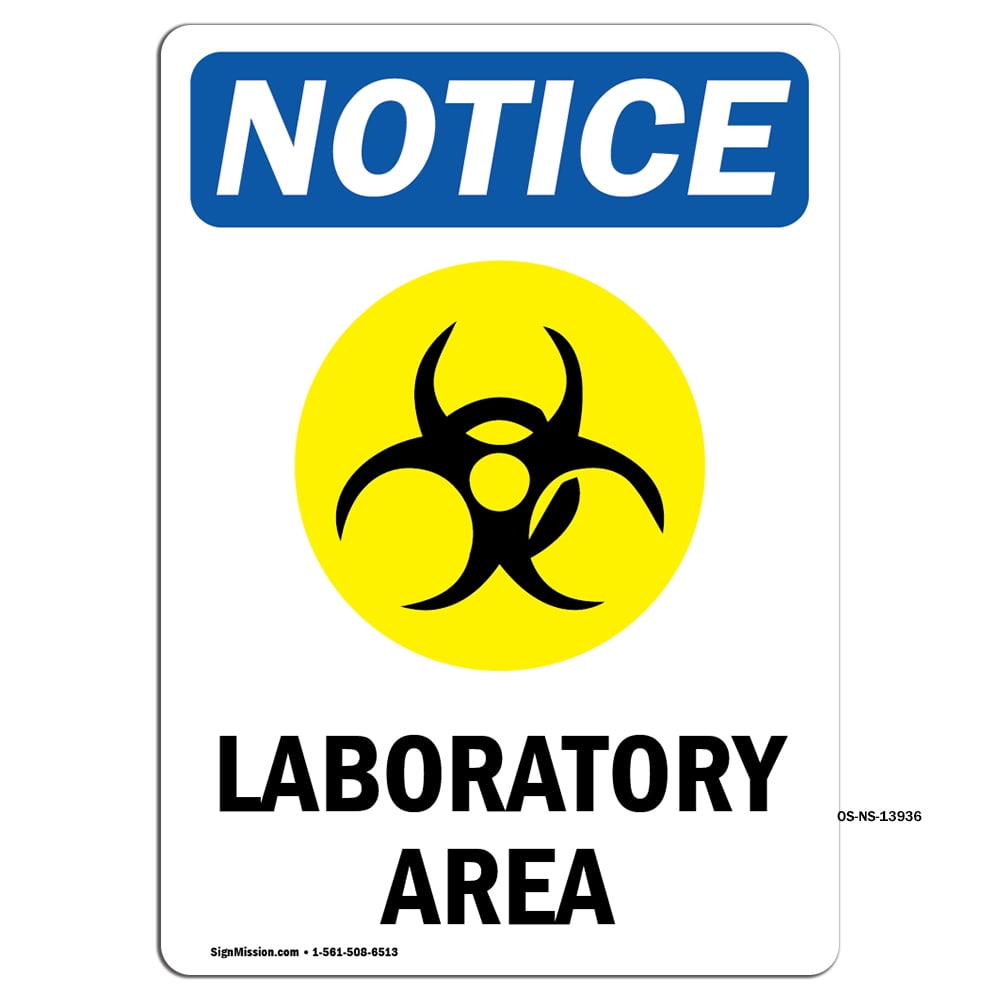 OSHA Notice Signs - Laboratory Area Sign With Symbol | Decal | Protect ...
