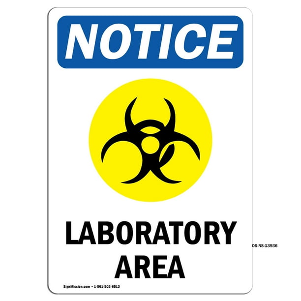 OSHA Notice Signs - Laboratory Area Sign With Symbol | Decal | Protect ...