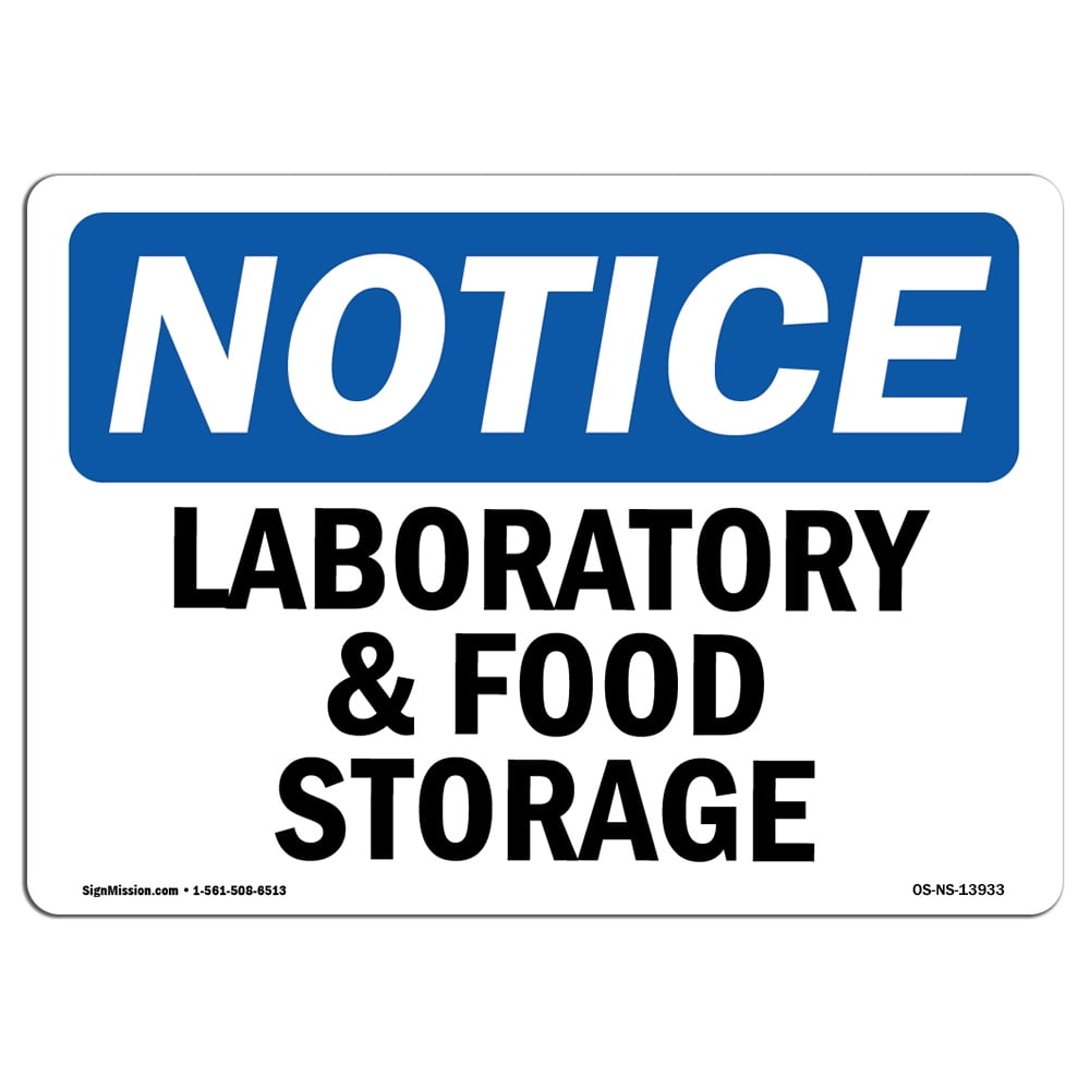 OSHA Notice Signs - Laboratory And Food Storage Sign | Extremely ...