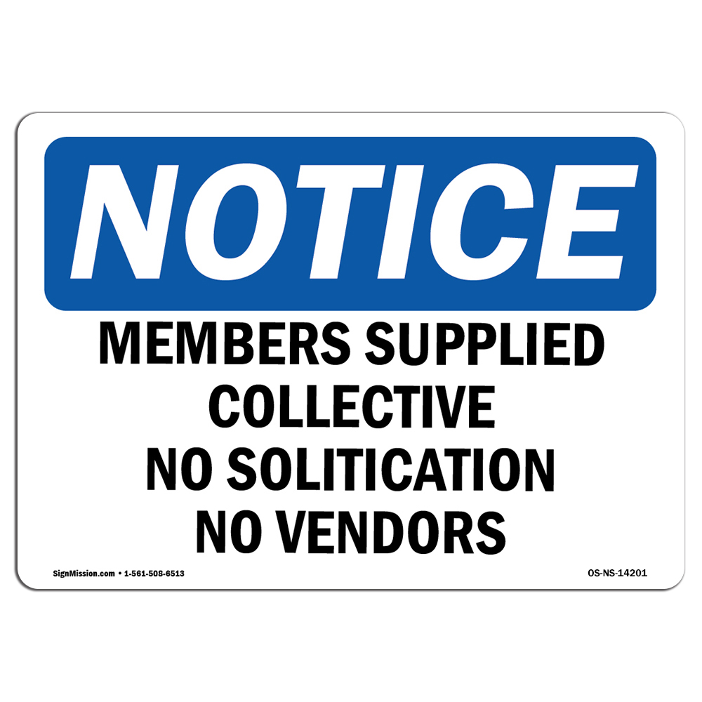OSHA Notice Signs - Members Only All Guests Must Be Accompanied Sign ...