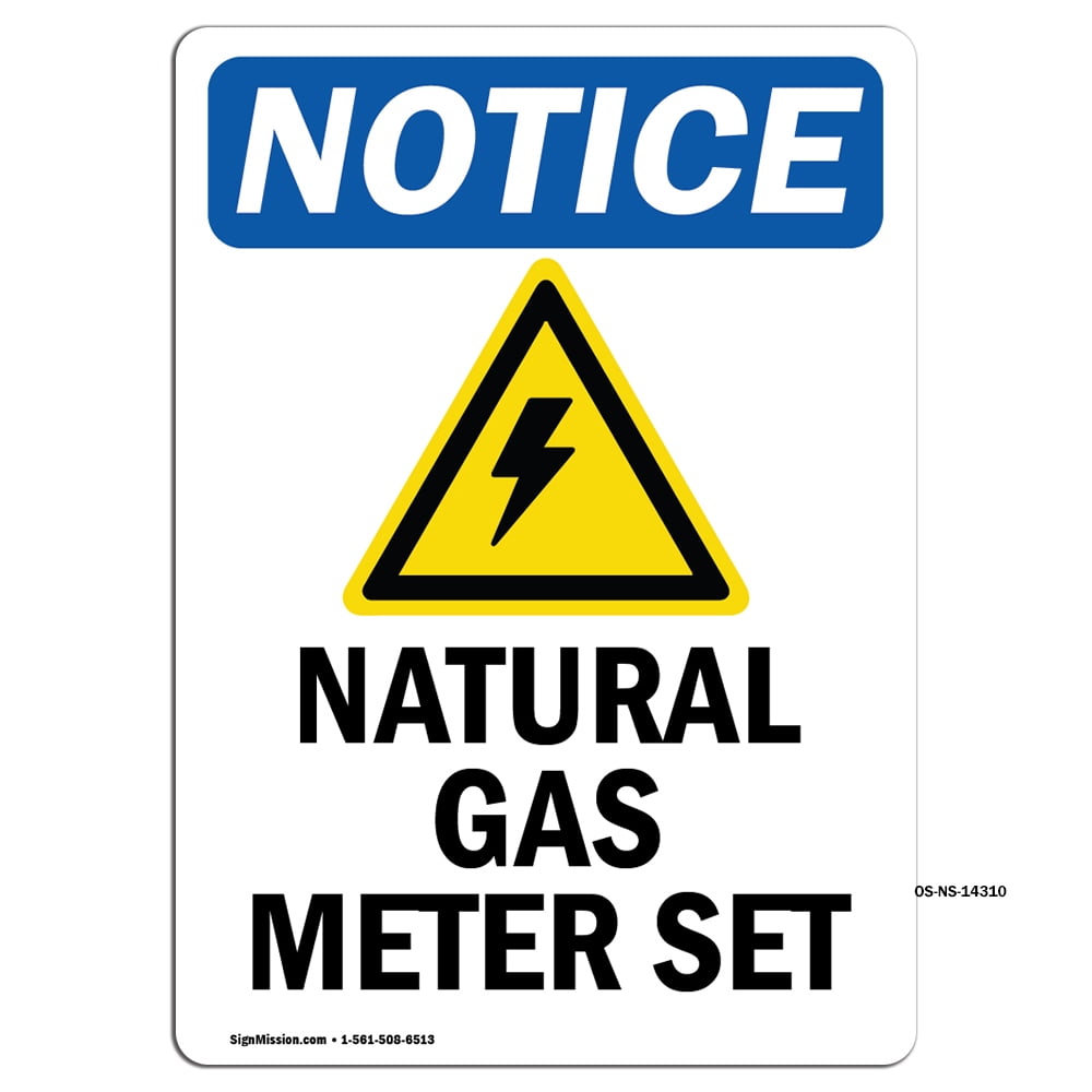 OSHA Notice Signs - Natural Gas Meter Set Sign With Symbol | Decal ...
