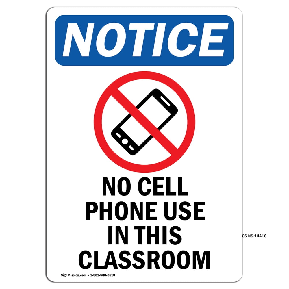 OSHA Notice Signs - No Cell Phone Use Sign With Symbol | Decal ...