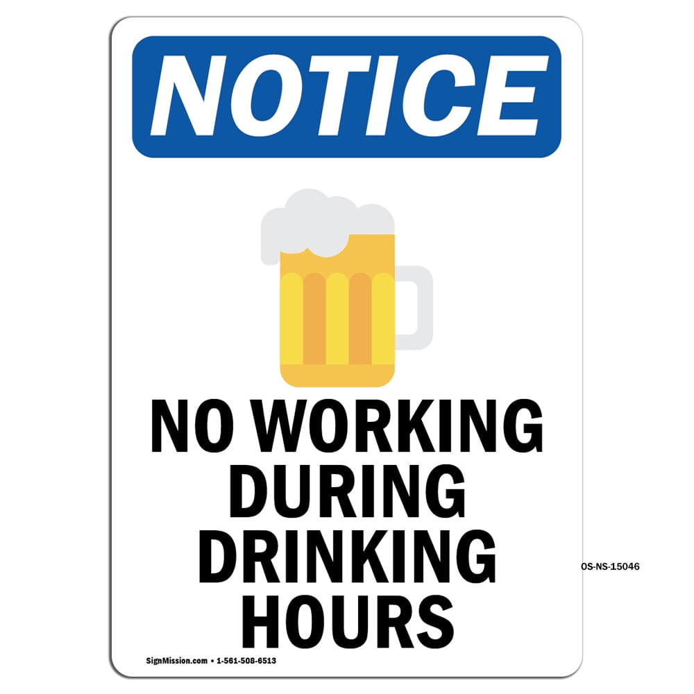 OSHA Notice Signs - No Working During Sign With Symbol | Decal ...