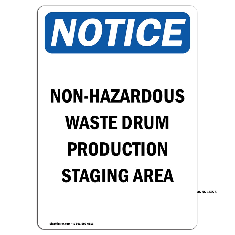 OSHA Notice Signs - Non-Hazardous Waste Drum Production Sign ...