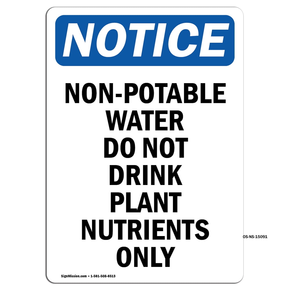 OSHA Notice Signs - Non-Potable Water Do Not Drink | Decal | Protect ...