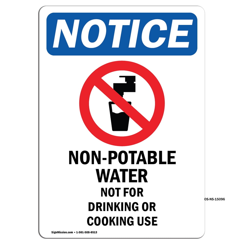 OSHA Notice Signs - Non-Potable Water Not Sign With Symbol | Decal ...