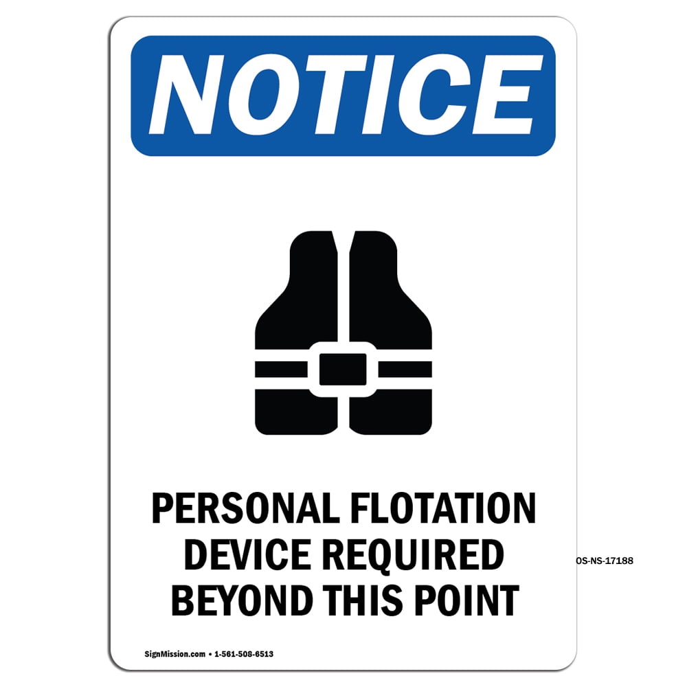 OSHA Notice Signs - Personal Flotation Sign With Symbol | Decal ...
