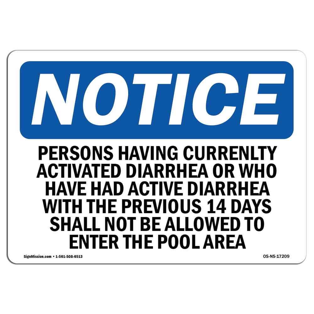 OSHA Notice Signs - Persons Having Currently Active Diarrhea Sign ...