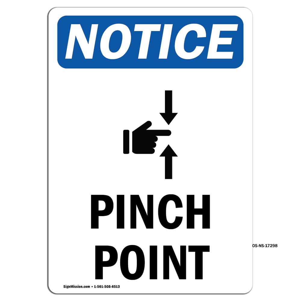 OSHA Notice Signs - Pinch Point Sign With Symbol | Decal | Protect Your ...
