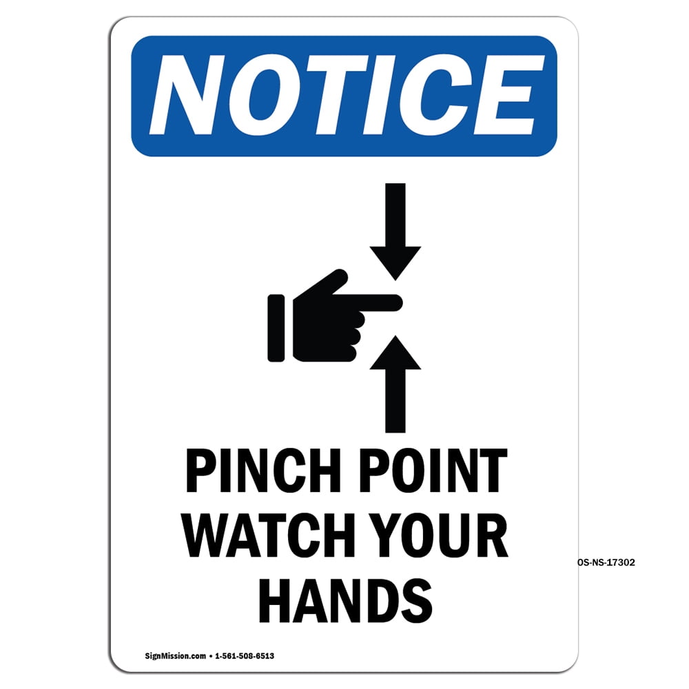 OSHA Notice Signs - Pinch Point Watch Your Hands Sign With Symbol ...