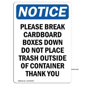 Please Break Down Boxes Sign