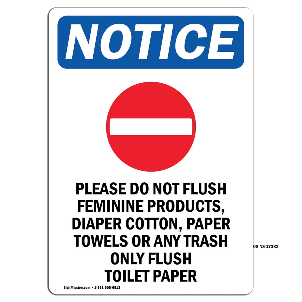 OSHA Notice Signs - Please Do Not Flush Sign With Symbol | Decal ...