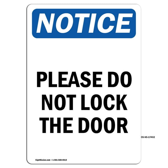 Please Lock The Door Sign