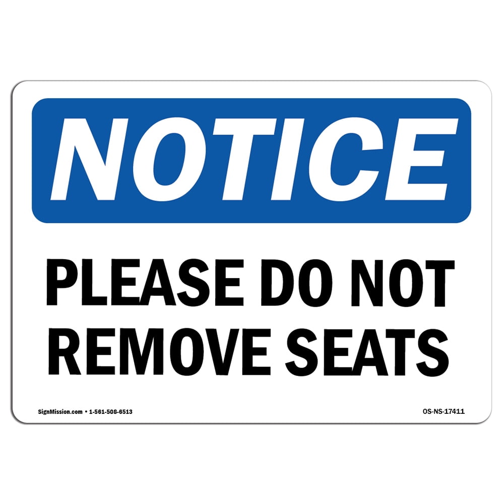 OSHA Notice Signs - Please Do Not Reserve Seats | Decal | Protect Your ...