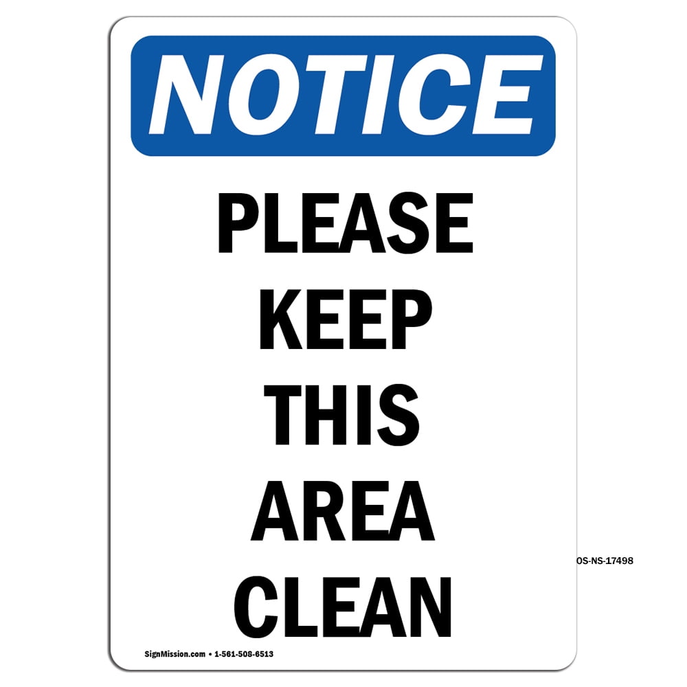 OSHA Notice Signs - Please Keep This Area Clean | Decal | Protect Your ...