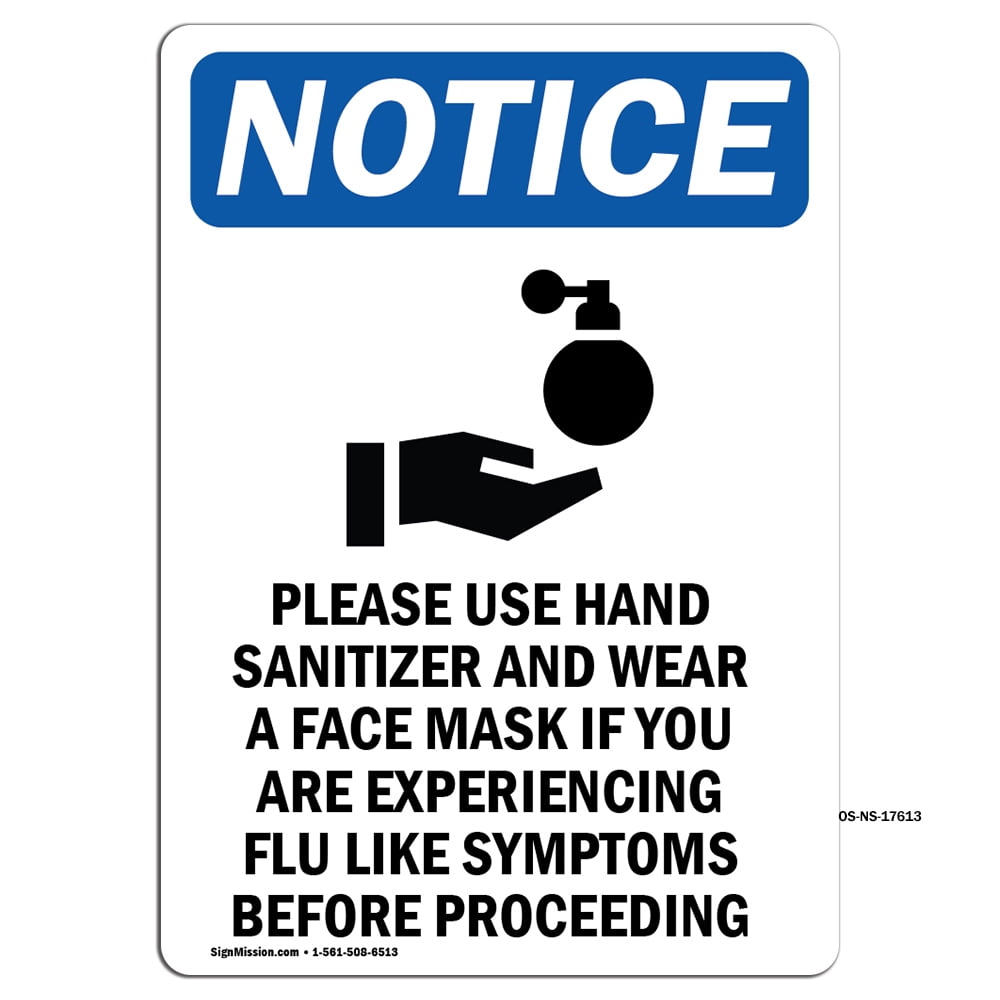 OSHA Notice Signs - Please Use Hand Sanitizer Sign With Symbol | Decal ...