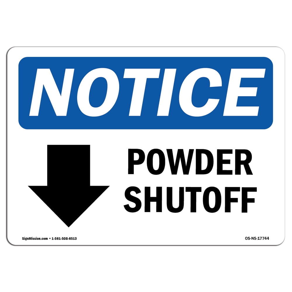 OSHA Notice Signs - Power Shutoff [Down Arrow] Sign With Symbol ...