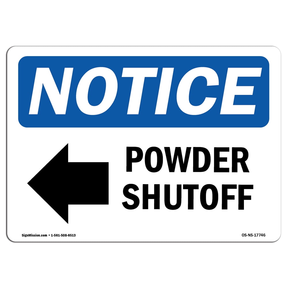 OSHA Notice Signs - Power Shutoff [Left Arrow] Sign With Symbol ...