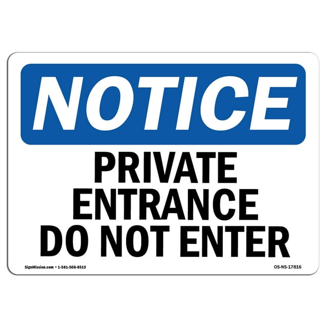 OSHA Notice Signs - Private Office Do Not Enter | Decal | Protect Your ...