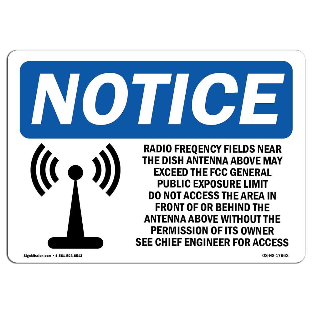 OSHA Notice Signs - Radio Frequency Fields Near Sign With Symbol ...