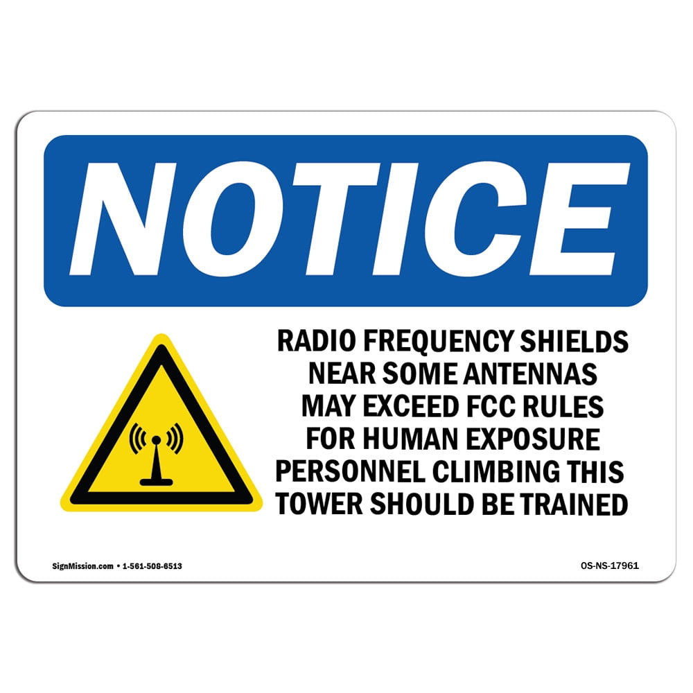 OSHA Notice Signs - Radio Frequency Fields Near Sign With Symbol ...