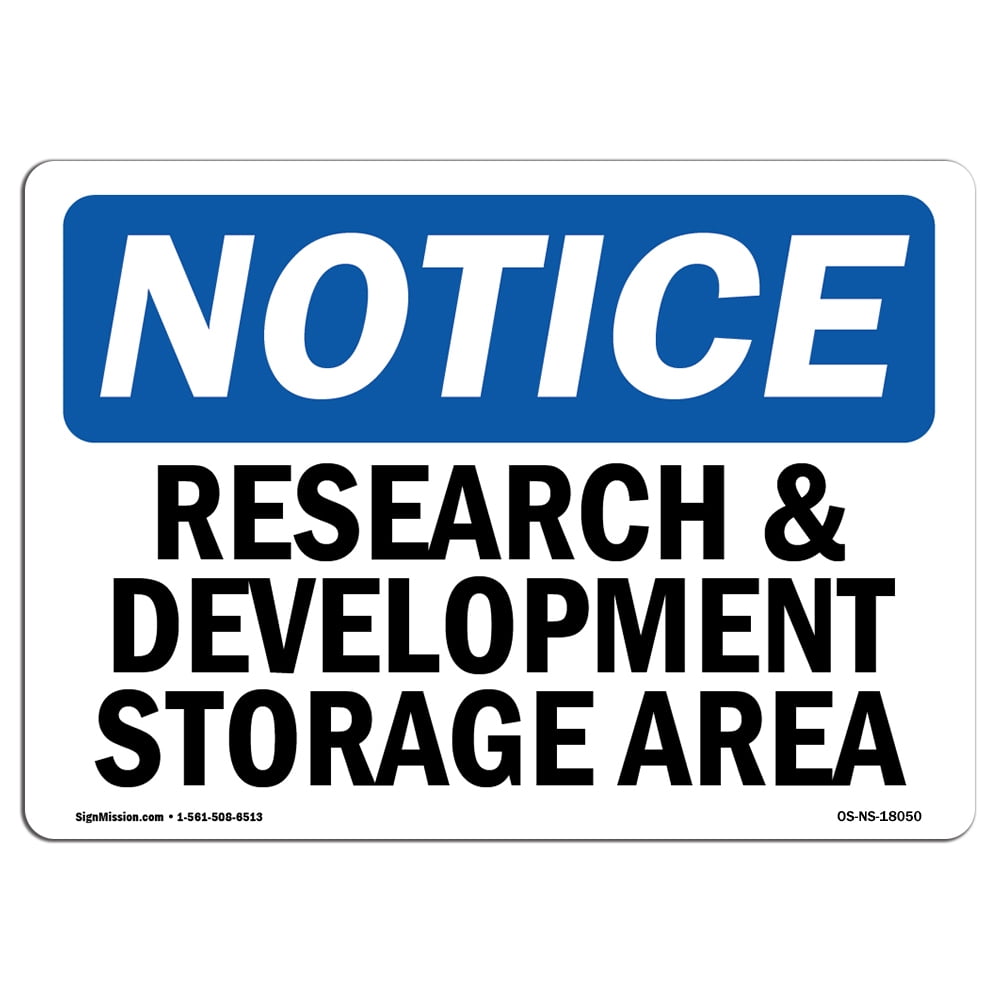 OSHA Notice Signs - Research And Development Storage Area | Decal ...