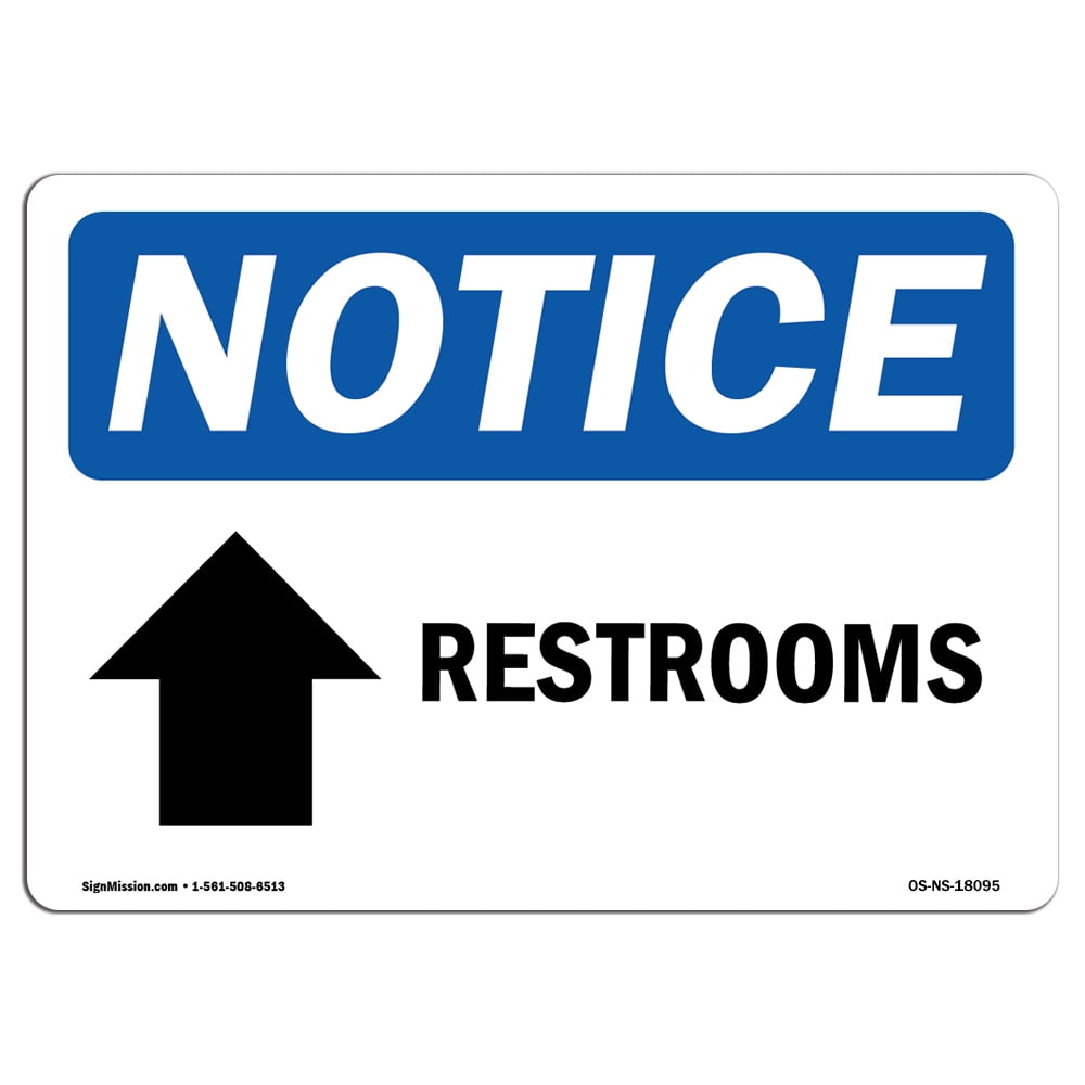OSHA Notice Signs - Restrooms [Up Arrow] Sign With Symbol | Extremely ...
