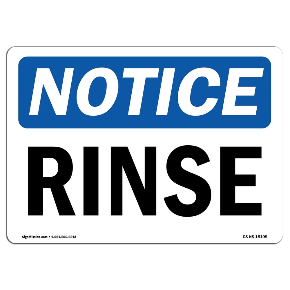 OSHA Notice Signs - Rinse Sign | Extremely Durable Made in the USA ...