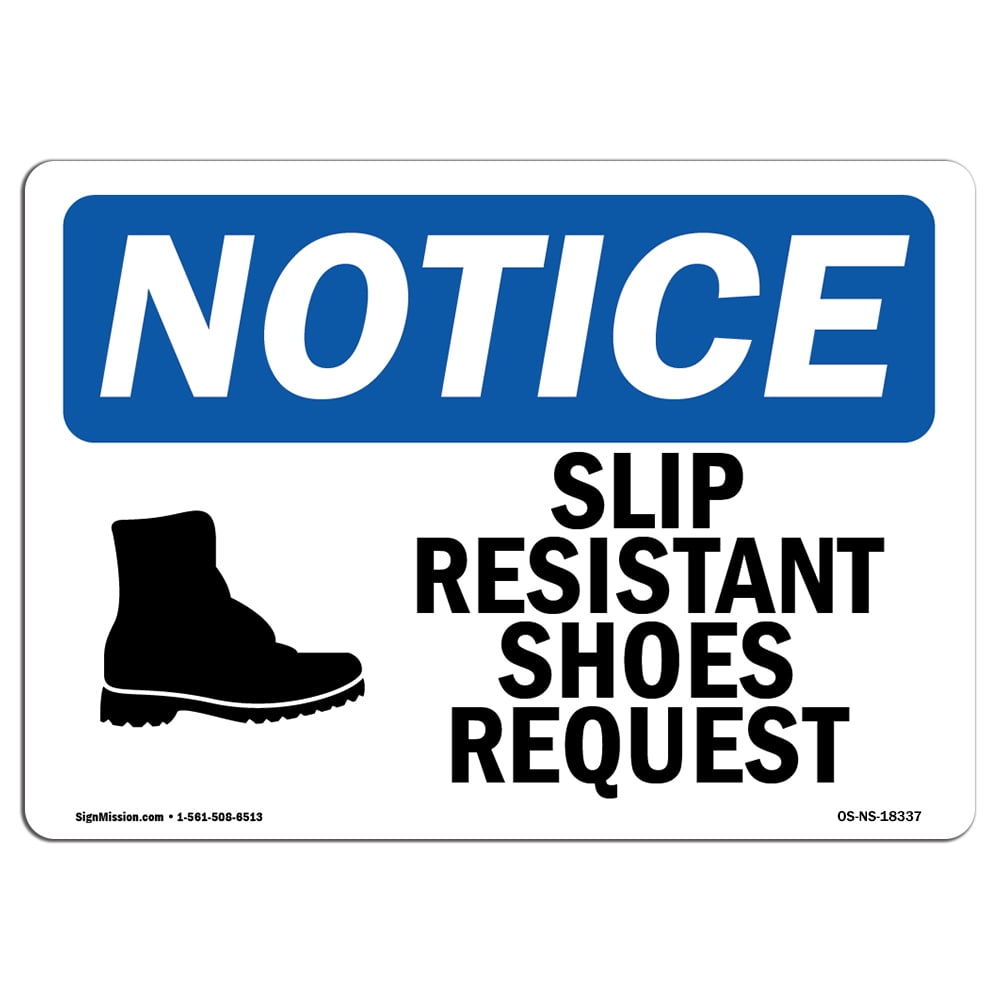 OSHA Notice Signs - Slip Resistant Shoes Required Sign With Symbol ...