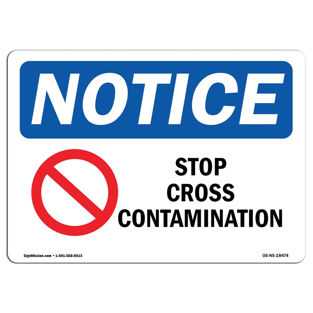 OSHA Notice Signs - Stop Cross Contamination Sign With Symbol | Decal ...