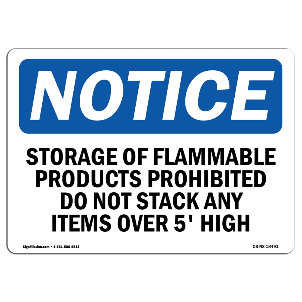 OSHA Notice Signs - Storage Of Flammable Products Prohibited Sign ...