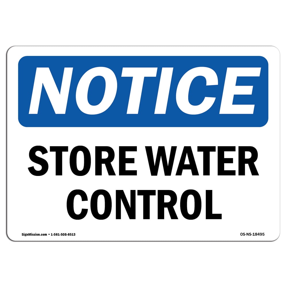 OSHA Notice Signs - Storm Water Control Sign | Extremely Durable Made ...