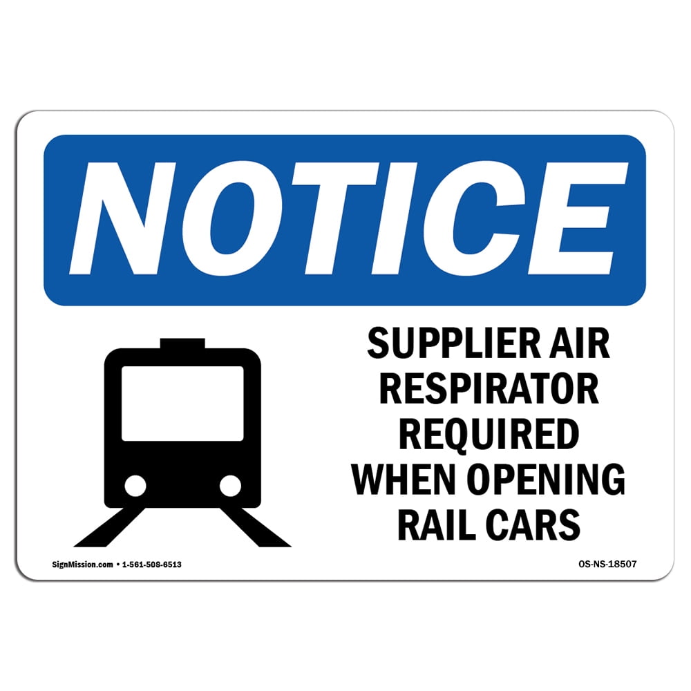 OSHA Notice Signs - Supplied Air Respirator Required Sign With Symbol ...