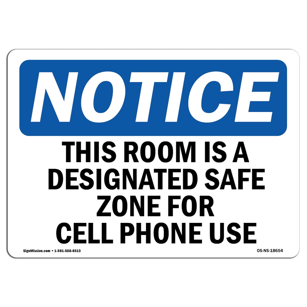 OSHA Notice Signs - This Room Is A Designated Safe Zone For | Decal ...