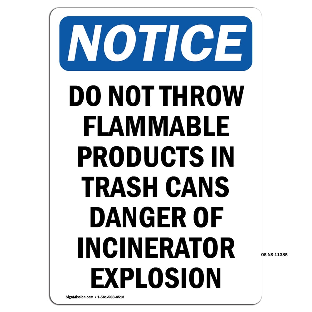 OSHA Notice Signs - Do Not Throw Flammable Products Sign | Extremely ...