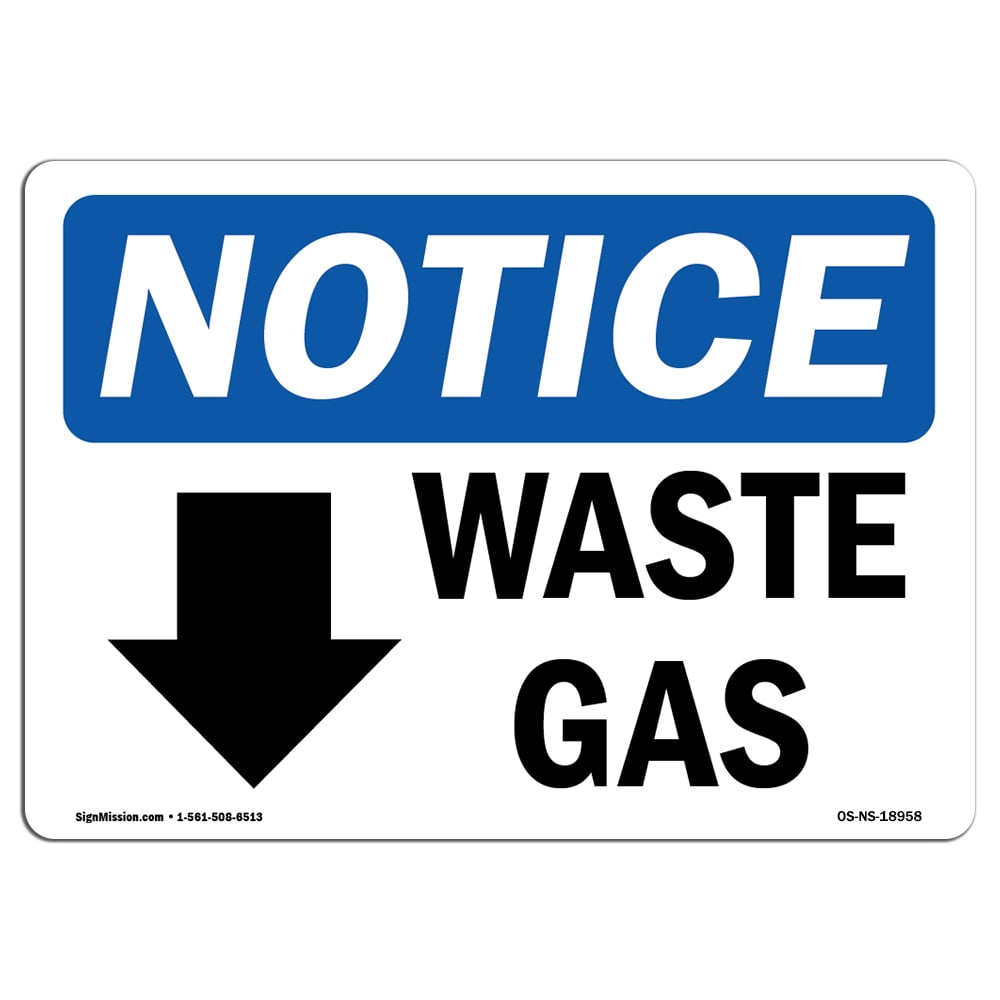 OSHA Notice Signs - Waste Gas Sign With Symbol | Decal | Protect Your ...