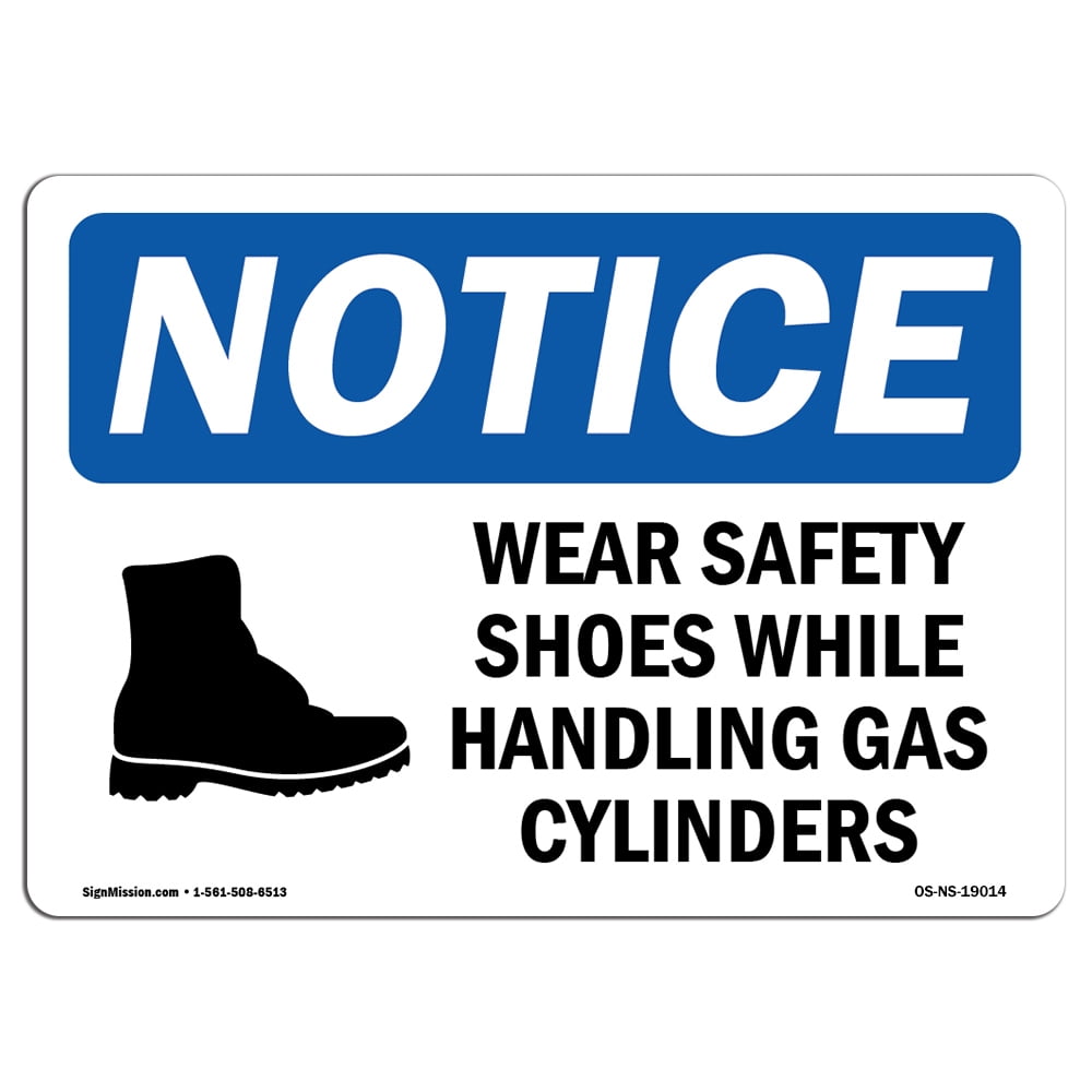 OSHA Notice Signs - Wear Safety Shoes While Handling Sign With Symbol ...