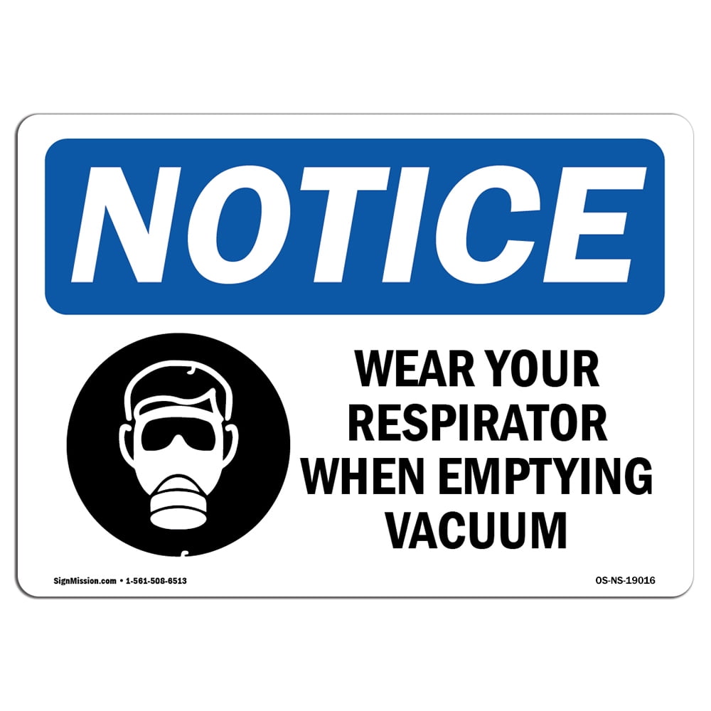 OSHA Notice Signs - Wear Your Respirator When Emptying Sign With Symbol ...