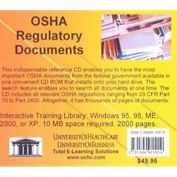 OSHA Regulatory Documents: A Reference of Federal Documents Pertaining ...