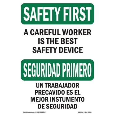 OSHA SAFETY FIRST Sign - Safety Starts Here Bilingual | Aluminum Sign ...