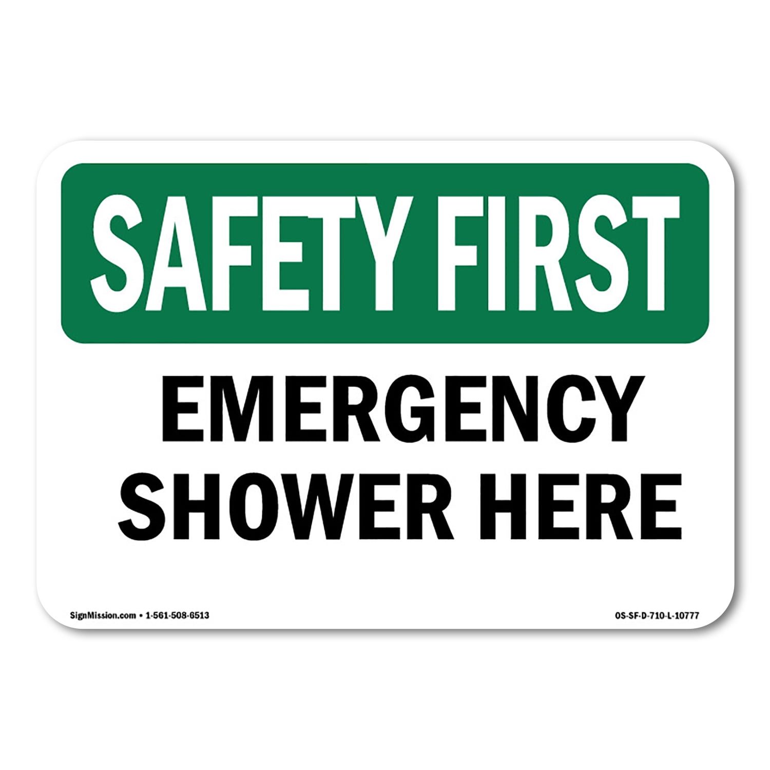 OSHA SAFETY FIRST Sign - Emergency Shower Here | Decal | Protect Your ...