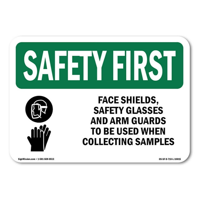 OSHA SAFETY FIRST Sign - Face Shields Safety Glasses With Symbol ...
