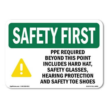 SignMission 12 x 18 in. OSHA Safety First Sign - Wear Face Shield with ...