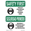 OSHA BE CAREFUL Sign - Watch Your Step With Symbol Bilingual | Decal ...