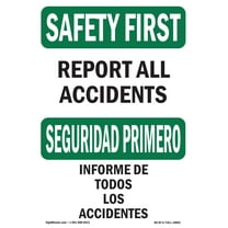 SignMission 12 x 18 in. OSHA Safety First Sign - Safety Vests - Walmart.com