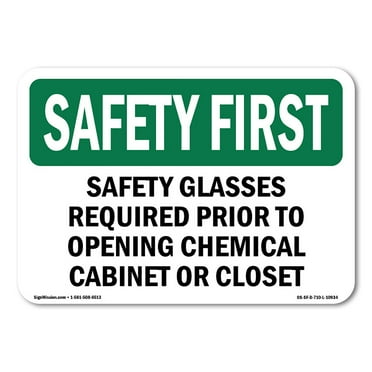 12 x 18 in. OSHA Safety First Sign - Eye & Foot Protection Required ...