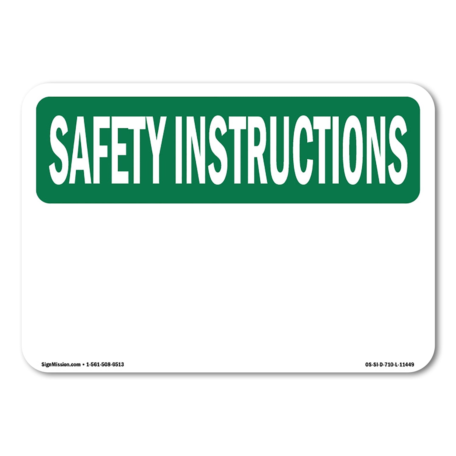 OSHA SAFETY INSTRUCTIONS Sign - SAFETY INSTRUCTIONS | Plastic Sign ...